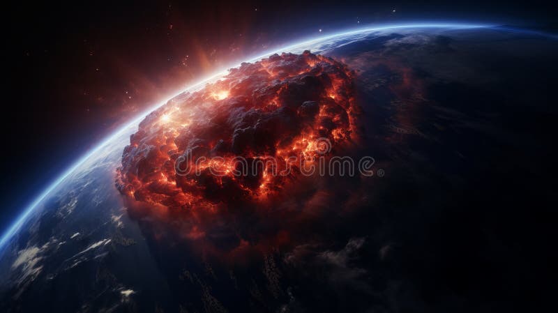 Apocalyptic Explosion: Demon S Colossal Impact on Earth Stock ...