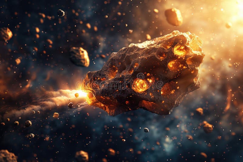 Asteroid Explosion Space Debris Flying Everywhere Stock Photos - Free ...