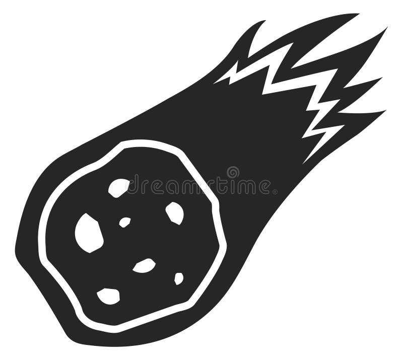 Asteroid Falling from Sky. Flying Burning Comet Icon Stock Vector ...