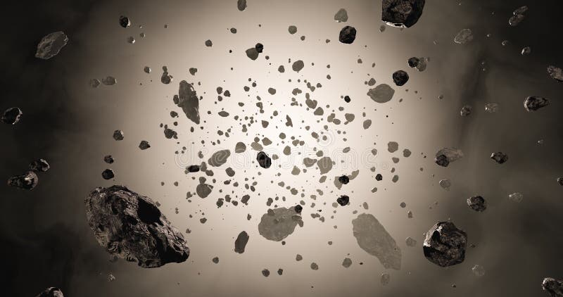 Asteroid Field 3D Rendering Illustration. Outer Space, Astronomy ...