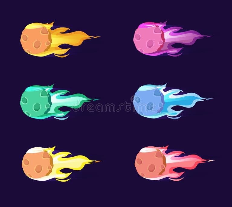 Cartoon Meteor Asteroid Explosion Stock Illustrations – 646 Cartoon ...