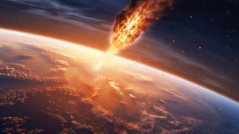 The Asteroid Flies at High Speed Near the Earth S Orbit. Stock ...