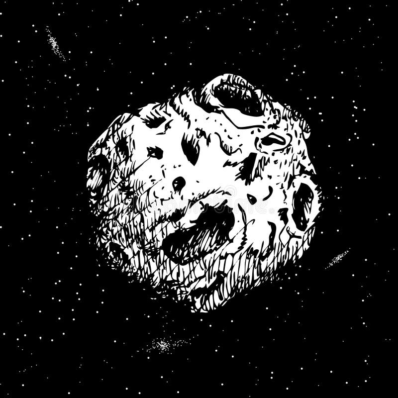 Asteroid Draw In Starry Night View To Commemorate Asteroid Day, Vector ...