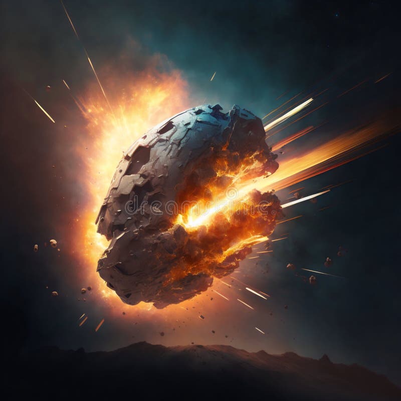 Asteroid Flying in Space. Generative AI Stock Illustration ...