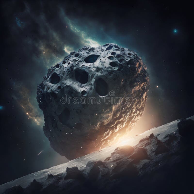 Asteroid Flying in Space. Generative AI Stock Illustration ...