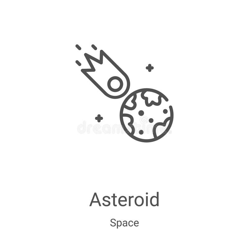 Asteroid Icon Vector from Space Collection. Thin Line Asteroid Outline ...