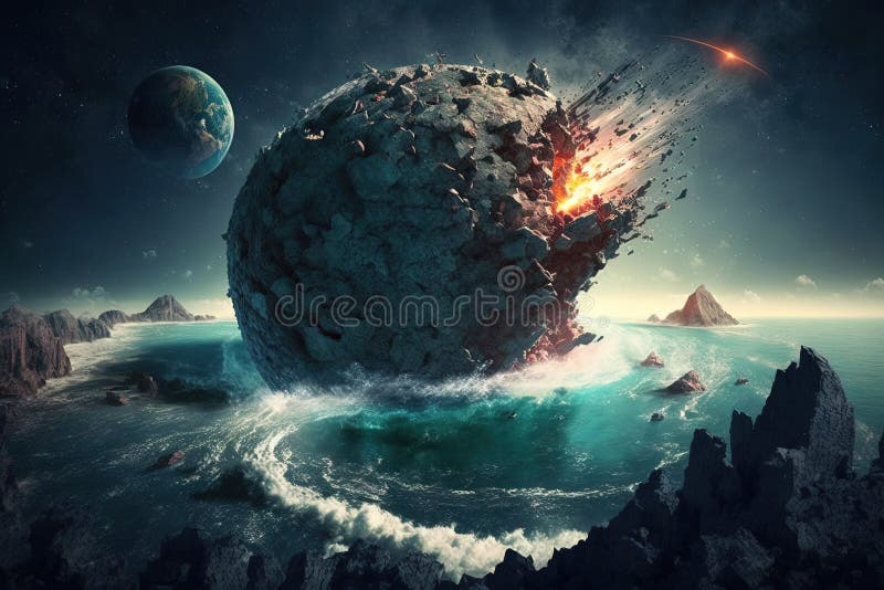 Asteroid Impact on Earth - Meteor in Collision Coming from Space ...