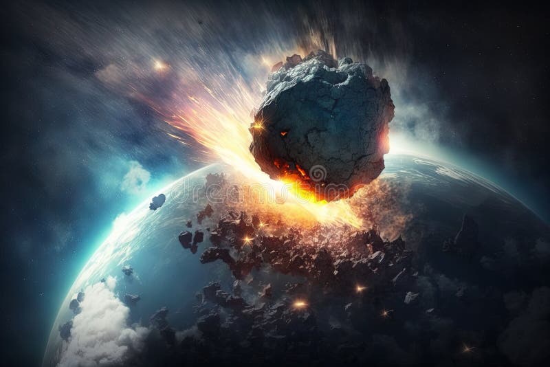 Asteroid Impact on Earth - Meteor in Collision Coming from Space ...