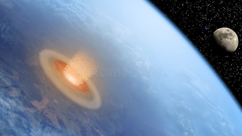 Asteroid impacts on Earth stock footage. Video of danger - 55903124