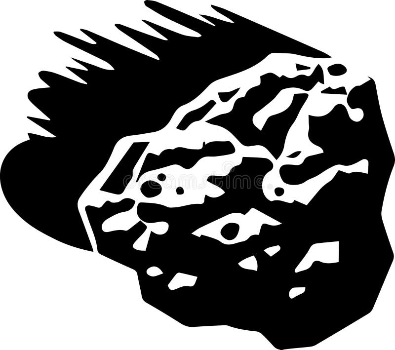 Asteroid Logo Monochrome Design Style Stock Vector - Illustration of ...
