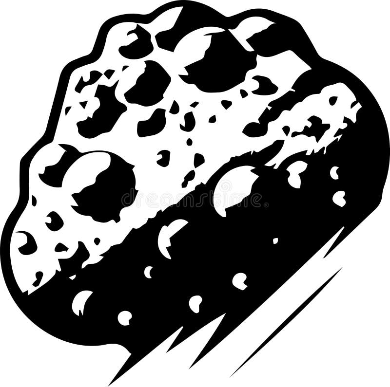 Asteroid Logo Monochrome Design Style Stock Vector - Illustration of ...