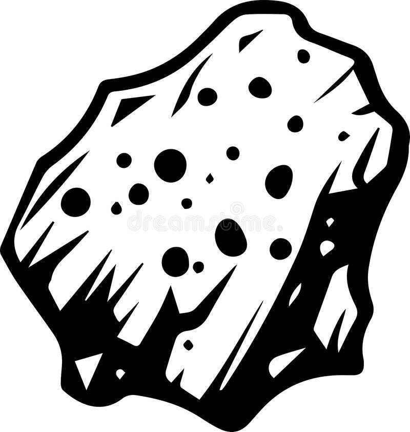 Asteroid Logo Monochrome Design Style Stock Vector - Illustration of ...