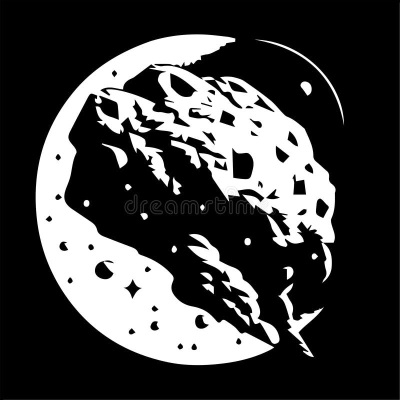 Asteroid Logo Monochrome Design Style Stock Vector - Illustration of ...