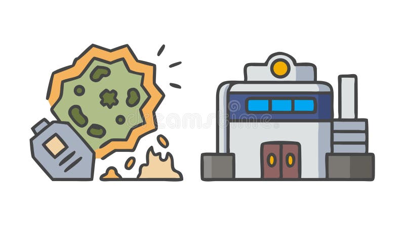Asteroid Mining and Processing Factory for Sci-Fi Industry Concept ...