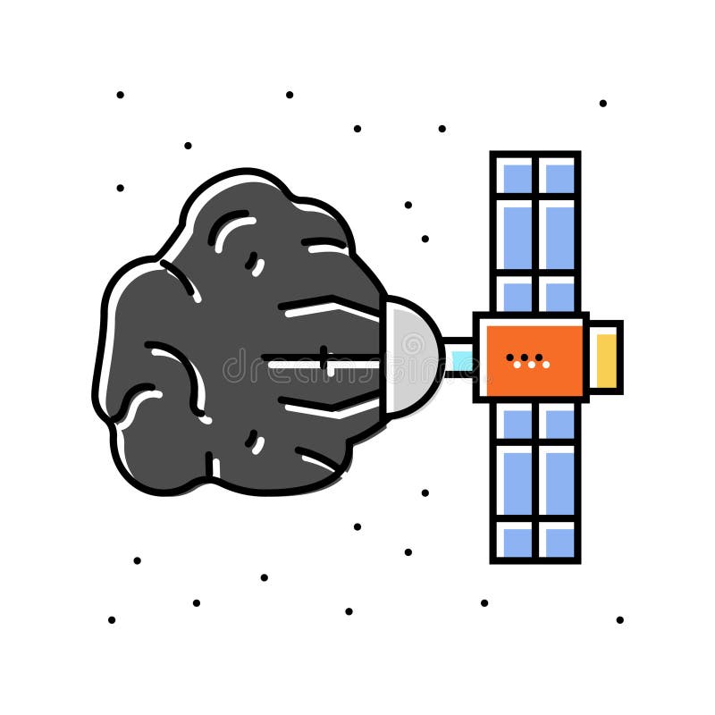 Asteroid Mining Space Exploration Color Icon Vector Illustration Stock ...