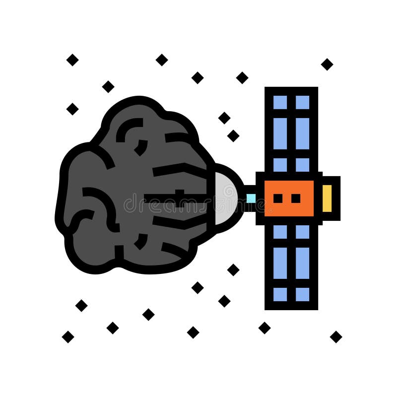 Asteroid Mining Space Exploration Color Icon Vector Illustration Stock ...