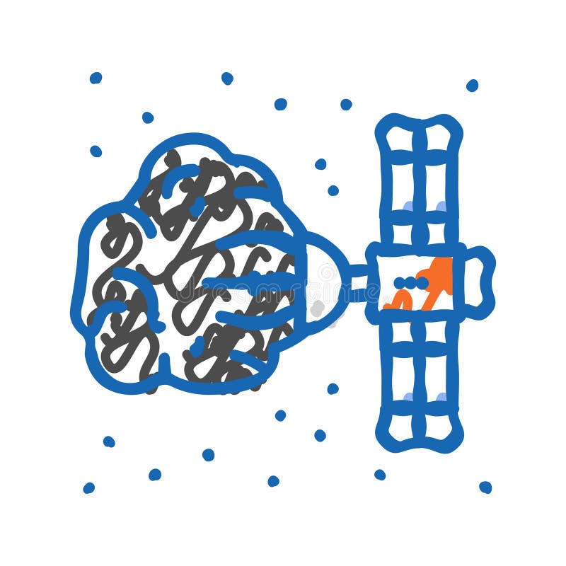 Asteroid Mining Space Exploration Icon Doodle Illustration Stock ...