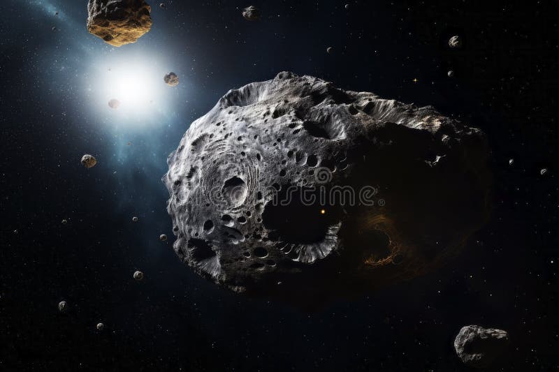 Asteroid in Outer Space. Generative AI Stock Image - Image of universe ...