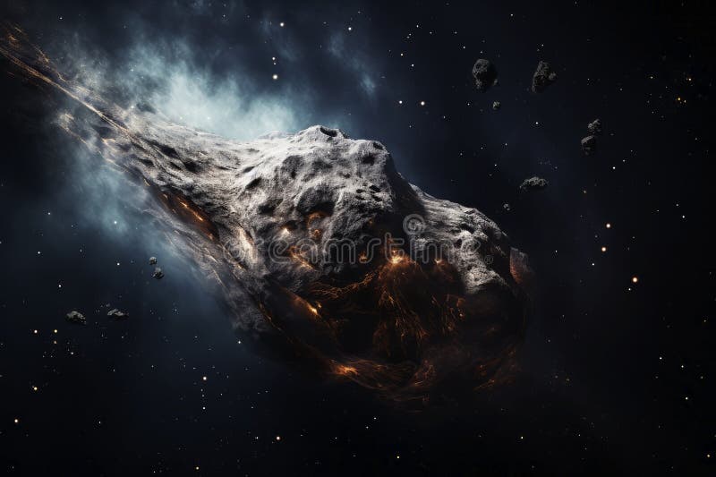 Asteroid in Outer Space. Generative AI Stock Image - Image of universe ...
