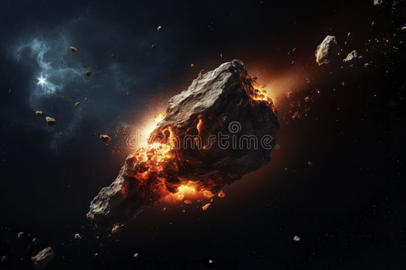 Asteroid in Outer Space. Generative AI Stock Image - Image of universe ...