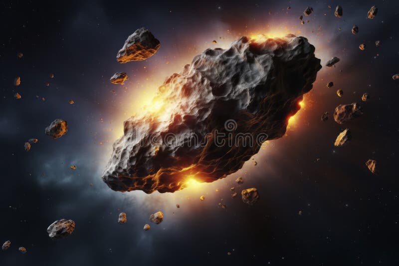 Asteroid in Outer Space. Generative AI Stock Image - Image of universe ...