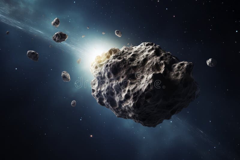 Asteroid in Outer Space. Generative AI Stock Image - Image of science ...