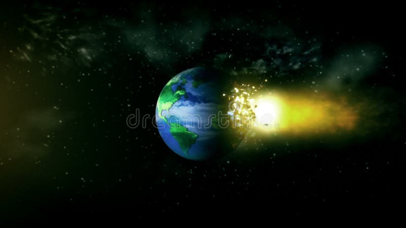 Asteroid Powerful Animation of an Asteroid Hitting Earth Stock Footage ...