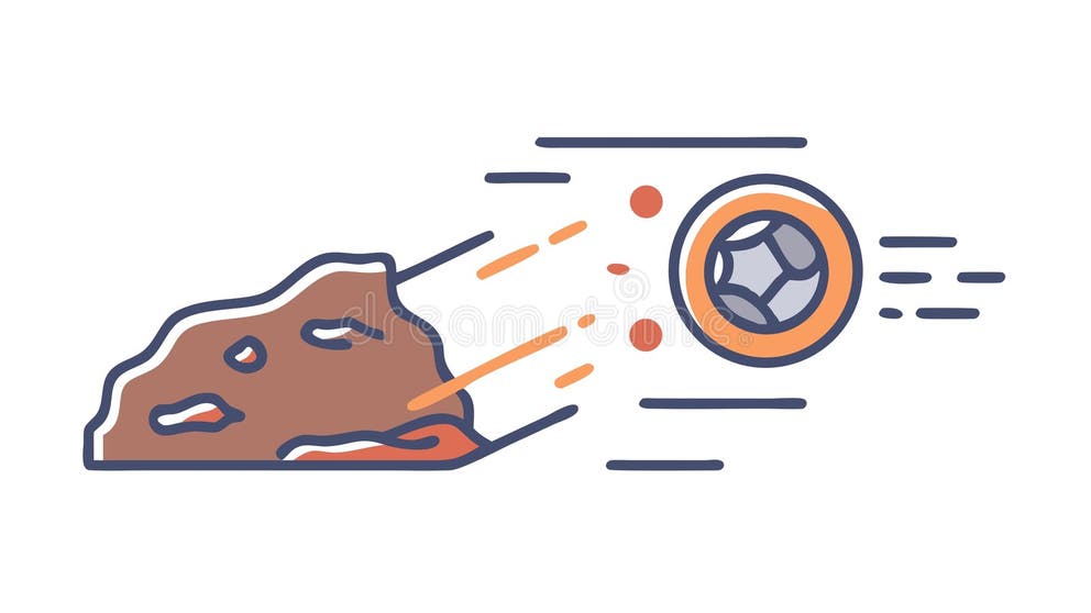 Asteroid with a Soccer Ball Pattern Flying through Space, Vector Design ...
