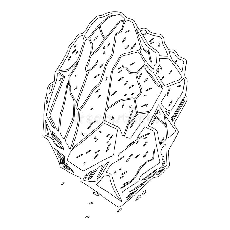 Asteroid Stone Outline Illustration Sketch Stock Vector - Illustration ...