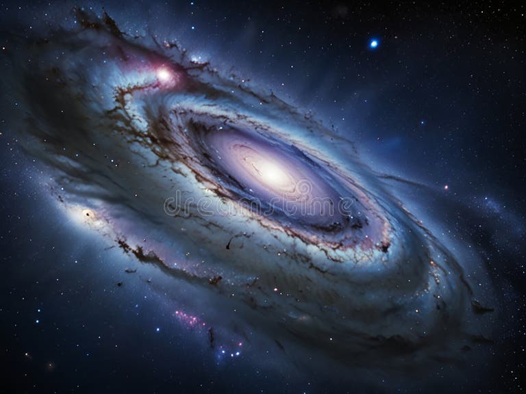 Asteroid Storm in the Andromeda Galaxy Stock Illustration ...