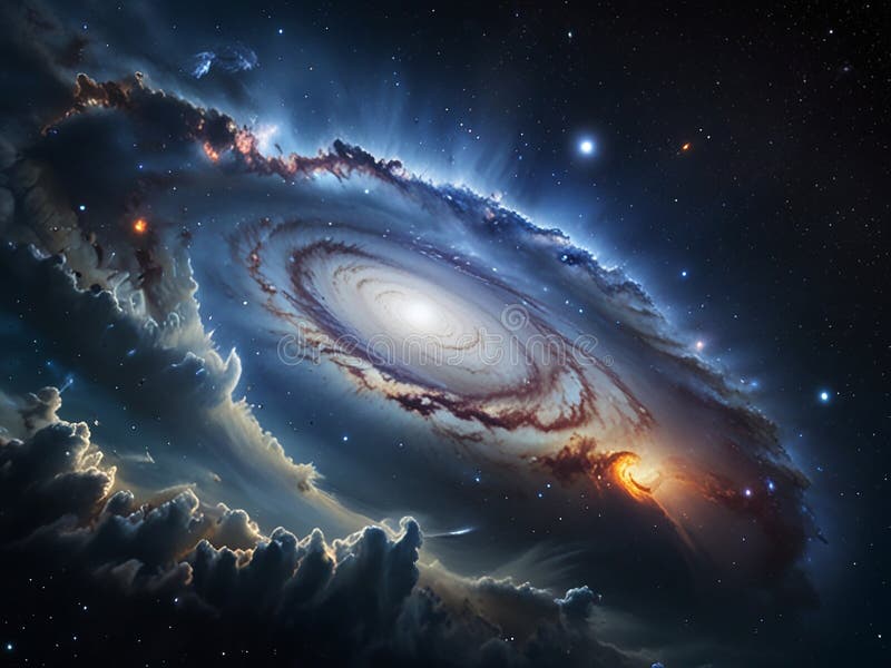 Asteroid Storm in the Andromeda Galaxy Stock Illustration ...