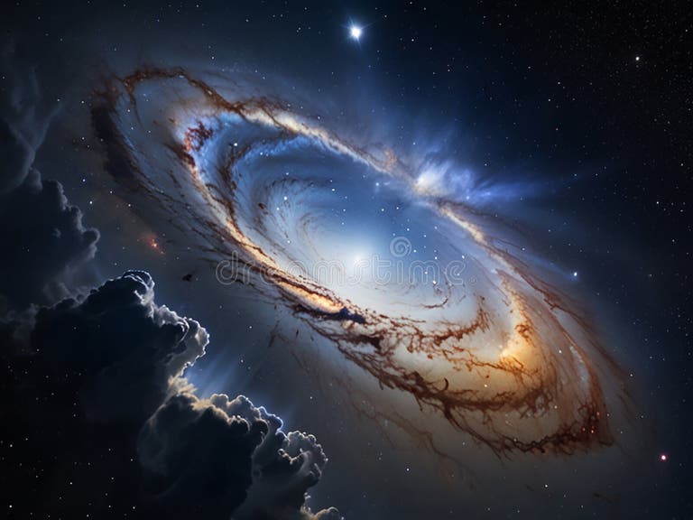 Asteroid Storm in the Andromeda Galaxy Stock Illustration ...