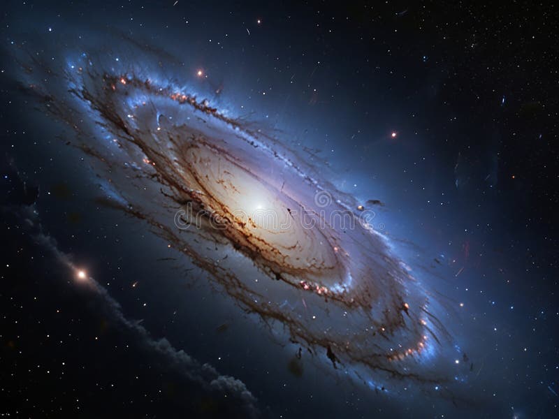 Asteroid Storm in the Andromeda Galaxy Stock Illustration ...