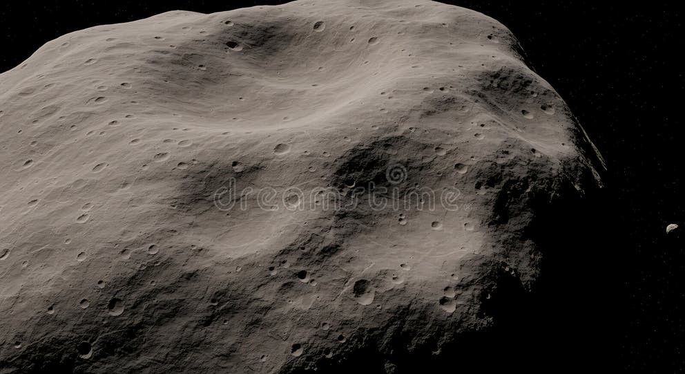 Asteroid Surface Render: Close-Up View Stock Illustration ...