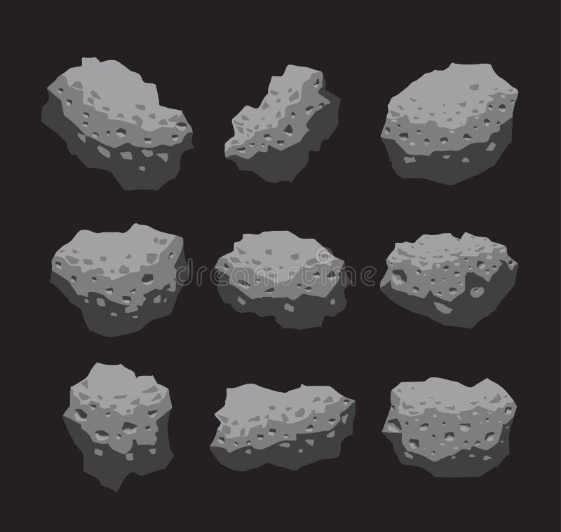 Asteroid Meteoroid Stone Vector Illustration Stock Vector ...