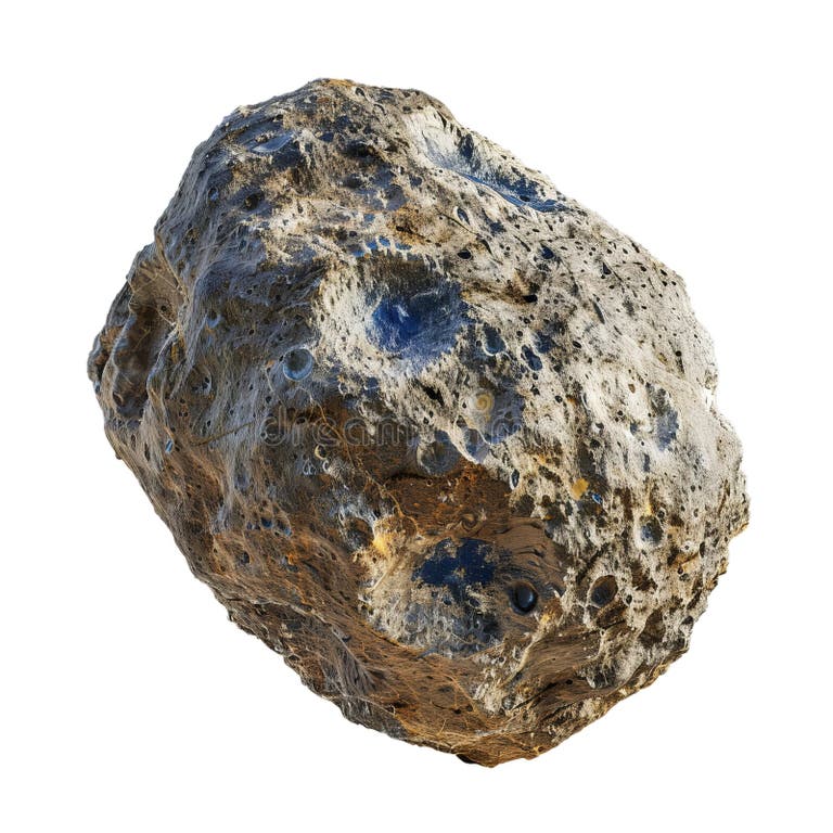 Large Asteroid Hurdling through Space on White Background Stock Image ...
