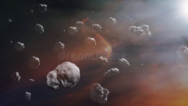 Asteroids in Deep Space. Elements of this Image Furnished by NASA Stock ...