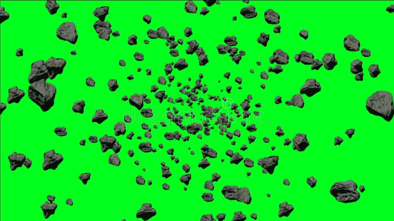 Asteroids Flying on Green Screen Stock Footage - Video of chroma ...