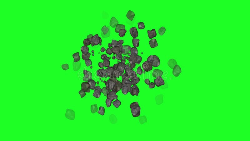 Asteroids Flying on Green Screen Stock Video - Video of astronomy ...