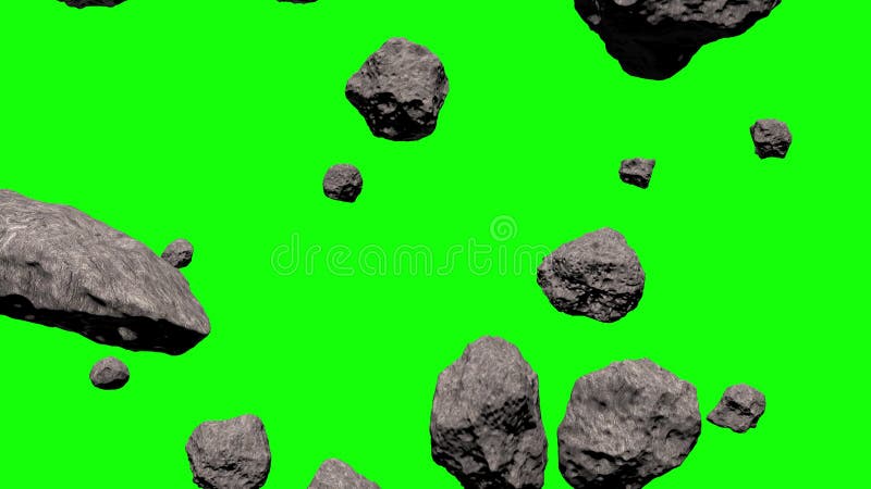 Asteroids on Green Screen. Chromakey. Stock Video - Video of chromakey ...
