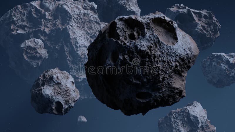Asteroids in Space, 3D Animation Stock Footage - Video of black, nature ...