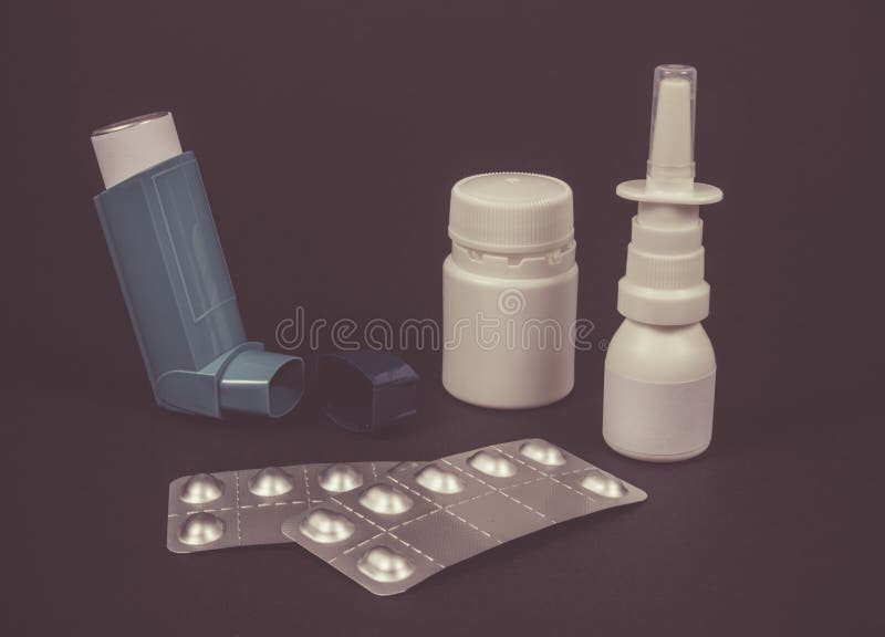 Asthma or Allergies Inhaler. Stock Photo - Image of aerosol ...