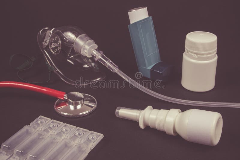 Asthma or Allergies Inhaler. Stock Image - Image of studio, health ...