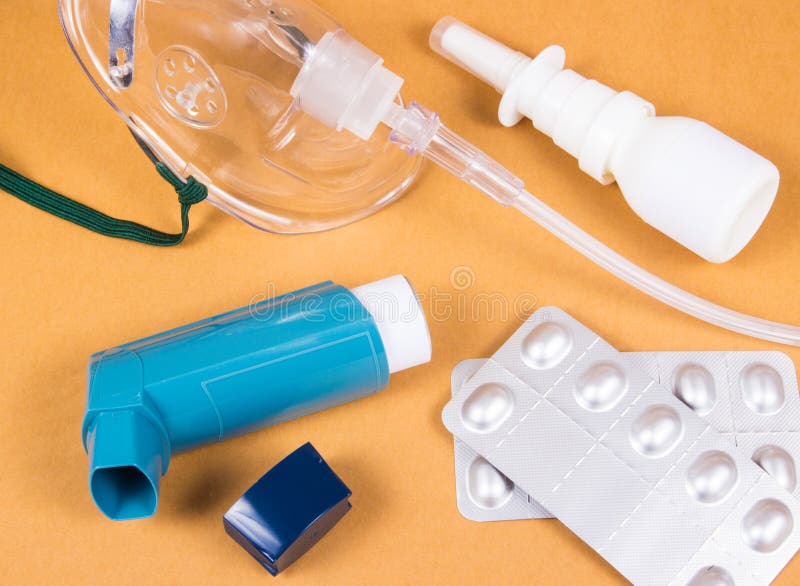 Asthma or Allergies Inhaler. Stock Photo - Image of breath, respiratory ...