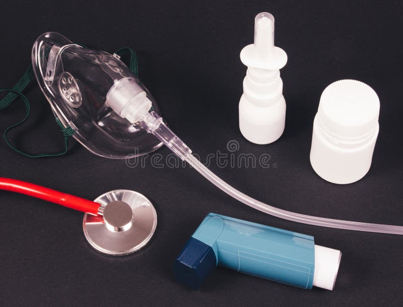 Asthma or Allergies Inhaler. Stock Image - Image of white, breath: 97455561