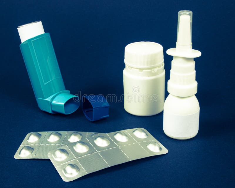 Asthma or Allergies Inhaler. Stock Image - Image of white, studio: 99148787