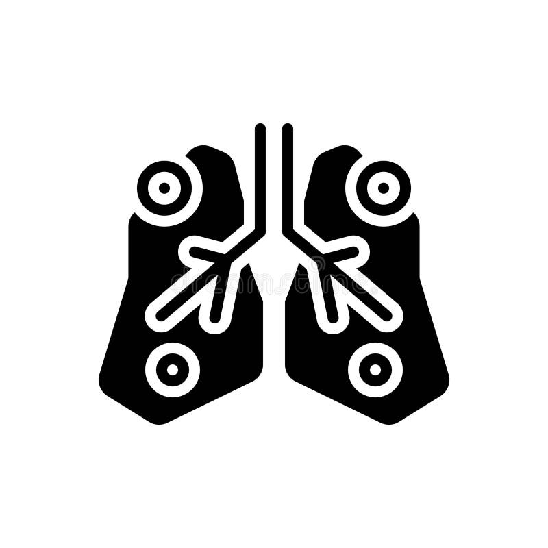 Black Solid Icon for Asthma, Respiration and Trouble Stock Vector ...