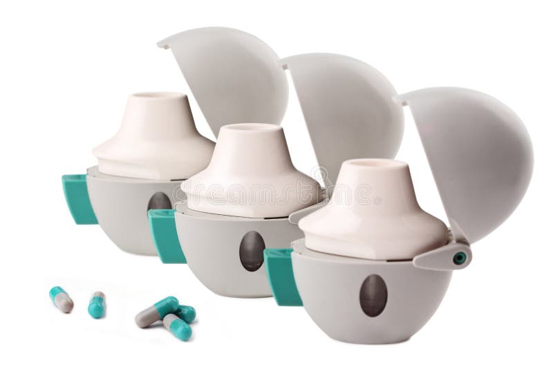 Asthma-Inhalatoren stockbild. Bild von lebensstil, studio - 21109211