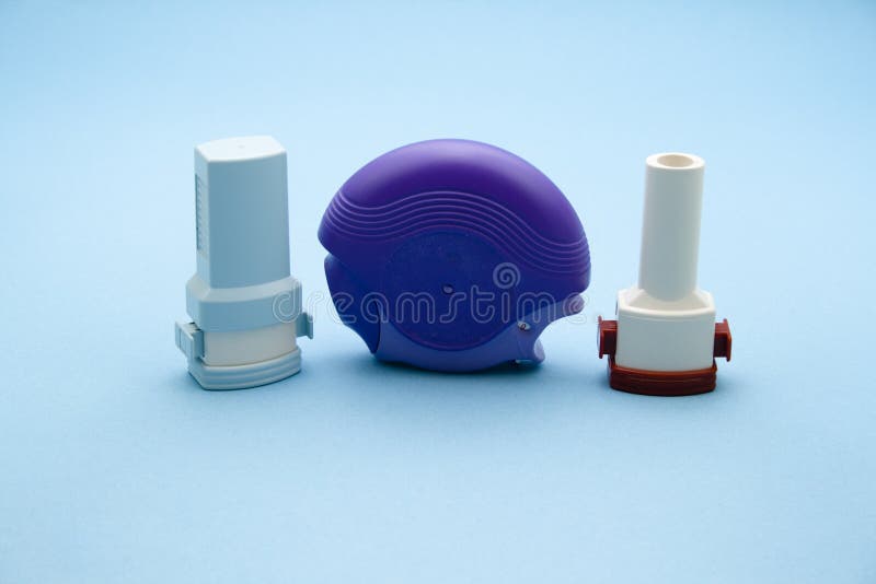 Purple Inhaler stock photo. Image of breathe, background - 10595454