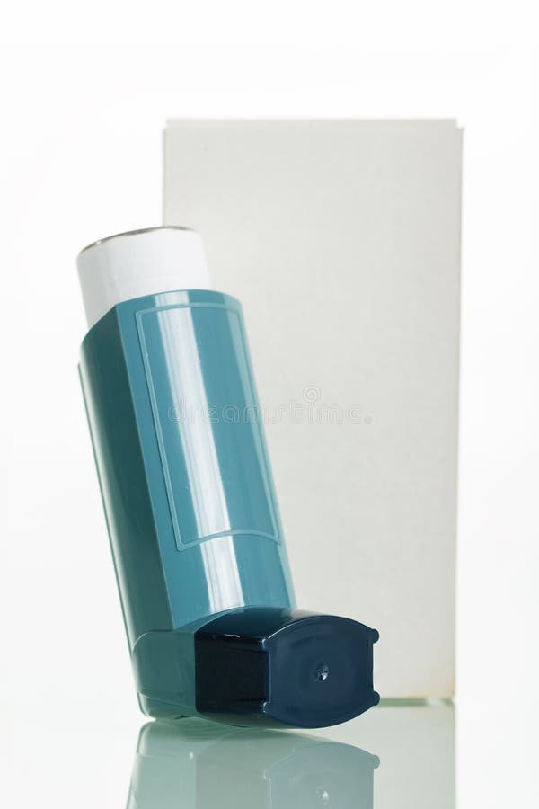 Two of the Asthma Inhaler and Medication at the Abstract Pink. Stock ...